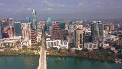 Flyover across downtown Austin Skyline, ... | Stock Video | Pond5