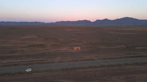 Flyover Caravan on Asphalt road on Austr... | Stock Video | Pond5