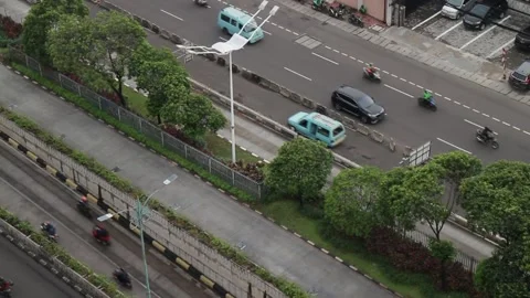 Flyover Pramuka daytime diagonal top vie... | Stock Video | Pond5