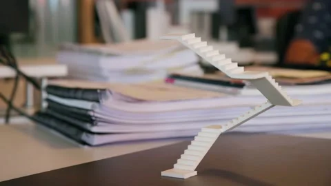 Foam Staircase Model Sitting Freely on A... | Stock Video | Pond5