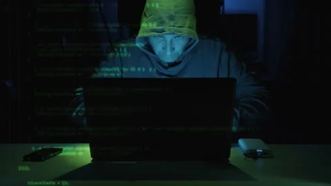 Focus Male Hacker Typing Security Code O... | Stock Video | Pond5