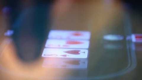 Focus moves from cards on screen to refl... | Stock Video | Pond5