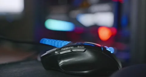 Focus Pull Gaming Mouse to Graphics Card... | Stock Video | Pond5