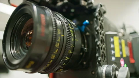 Focus ring of a professional cinema came... | Stock Video | Pond5
