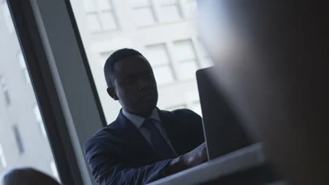 Focused Business Man Types On Computer | Stock Video | Pond5