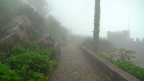 Fog Covering Whole Stone Path in Moors C... | Stock Video | Pond5