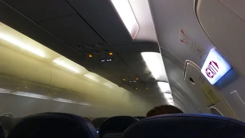 Fog Filling Airplane Cabin, Coming Out F... | Stock Video | Pond5