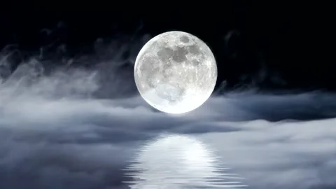 Fog in the river water in winter Moon ni... | Stock Video | Pond5