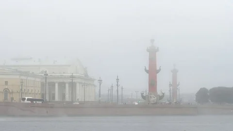 FOG: Rostral Columns on the Spit of the ... | Stock Video | Pond5