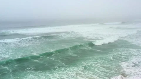 Foggy Ocean Aerial view, Storm and mist ... | Stock Video | Pond5