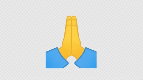 Folded Hands Emoji Animated on a Transpa... | Stock Video | Pond5