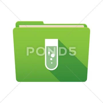Folder icon with a chemical test tube: Royalty Free #49927002
