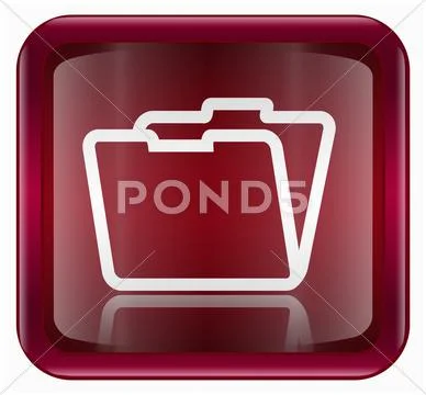 Folder icon dark red, isolated on white background ~ Clip Art #20632903