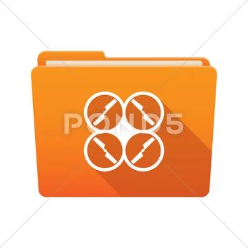 Folder icon with a drone Stock Illustration ~ #49926888