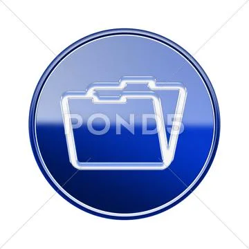 Folder icon glossy blue, isolated on white background Illustration ...