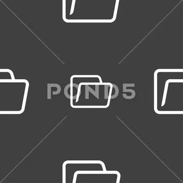 Folder icon sign. Seamless pattern on a gray background.: Royalty Free #115374398