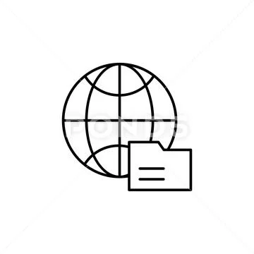 Folder icon. Simple line, outline vector of globe icons for ui and ux ...