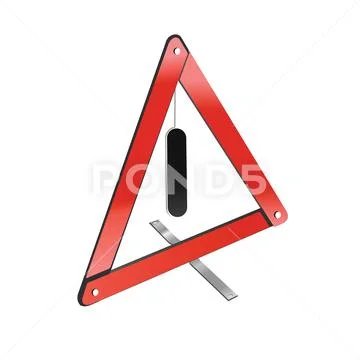 Folding emergency stop sign. Red sign with black stripe. Car accessory ...