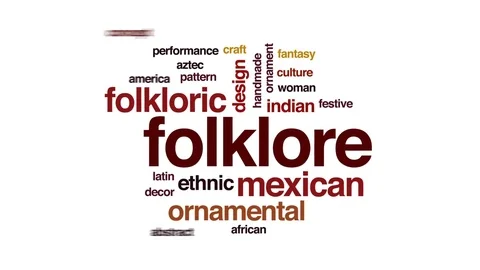 Folklore animated word cloud, text desig... | Stock Video | Pond5