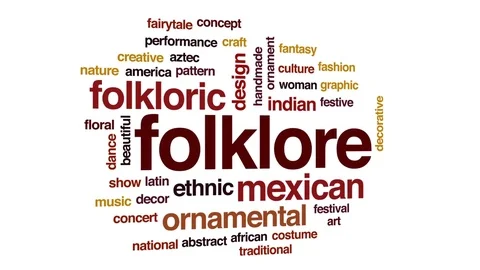 Folklore animated word cloud, text desig... | Stock Video | Pond5