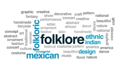 Folklore animated word cloud, text desig... | Stock Video | Pond5