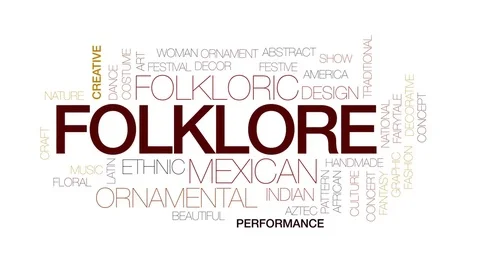 Folklore animated word cloud, text desig... | Stock Video | Pond5