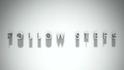 follow steps 3D title animation white te... | Stock Video | Pond5