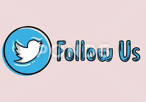 Follow Us Twitter - button for social media, phone icon symbol logo of ...