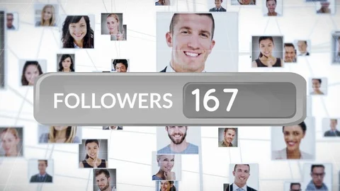 Follower count and profile icons | Stock Video | Pond5