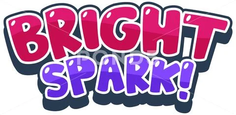 Font design for word bright spark on white background: Graphic #127042009