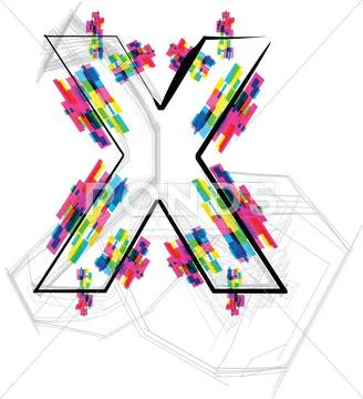Font illustration. letter x. vector illustration Illustration #35155384