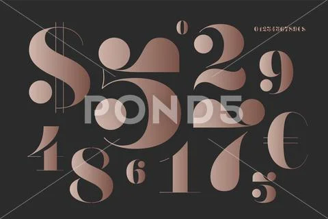 Font of numbers in classical french didot style ~ Clip Art #115070567