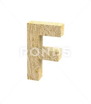 Font Oriented Strand Board capital F render: Graphic #96796677
