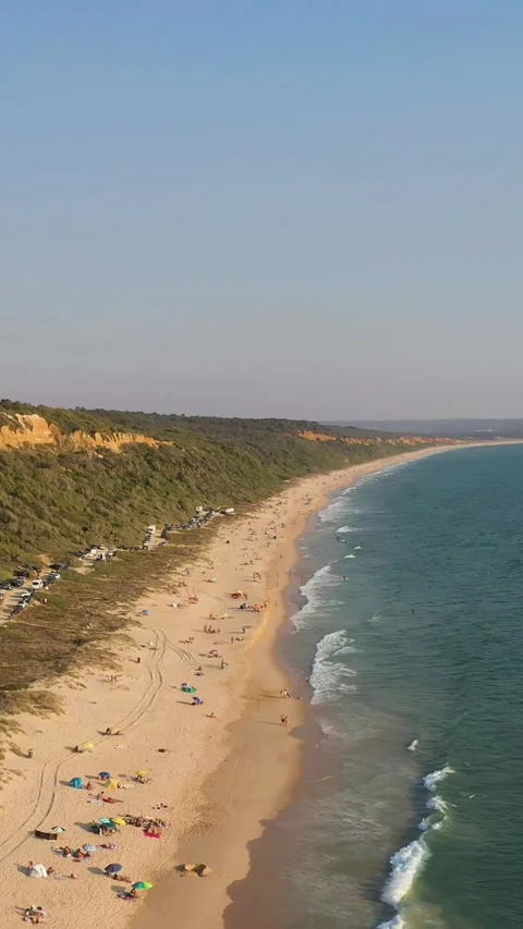 Fonte da Telha Beach and Atlantic Ocean.... | Stock Video | Pond5