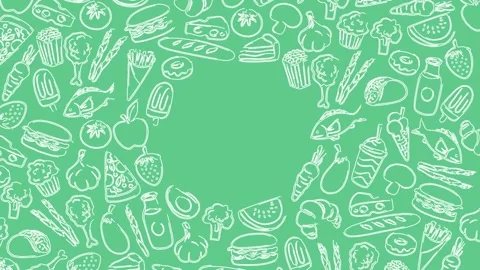 Food Background doodle Animation | Stock Video | Pond5
