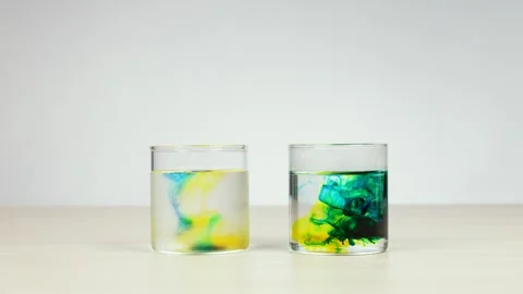Diffusion Experiment With Hot And Cold Water