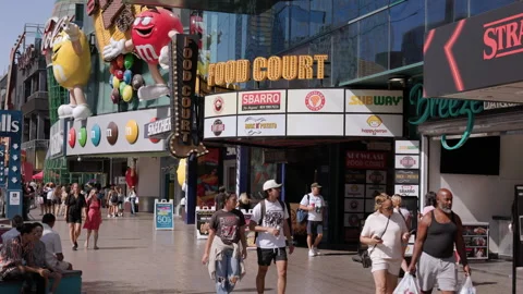 Food Court sign with many options on mai... | Stock Video | Pond5