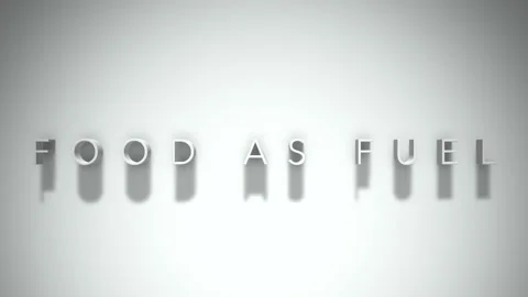 food as fuel 3D title animation white te... | Stock Video | Pond5