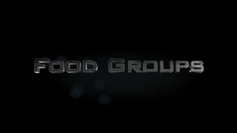 Food Groups title metal text on black al... | Stock Video | Pond5