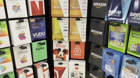 Food Lion grocery store gift card rack v... | Stock Video | Pond5