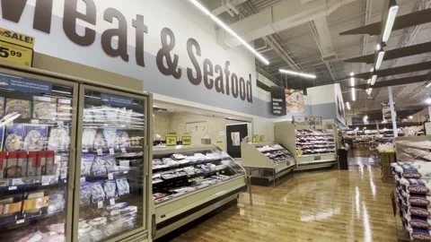 Food Lion Grocery store interior shiny f... | Stock Video | Pond5
