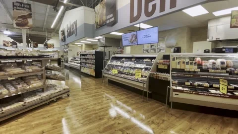 Food Lion Grocery store interior shiny f... | Stock Video | Pond5