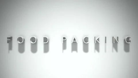 food packing 3D title animation white te... | Stock Video | Pond5