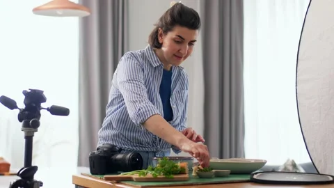 food photographer with camera working in... | Stock Video | Pond5