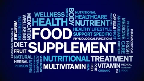 Food Supplement animated word cloud,anim... | Stock Video | Pond5