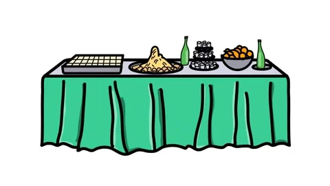 food on table, Party sketch background a... | Stock Video | Pond5