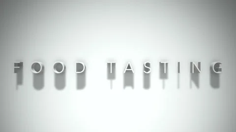 food tasting 3D title animation white t... | Stock Video | Pond5