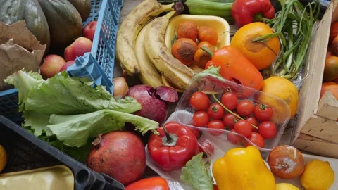 Food Waste in Grocery Stores. Unsold Sup... | Stock Video | Pond5