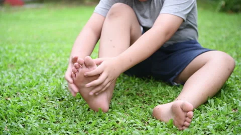 foot injury use hand massage on feet to ... | Stock Video | Pond5