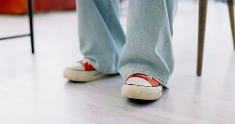 Foot, tapping and waiting for a bored pe... | Stock Video | Pond5